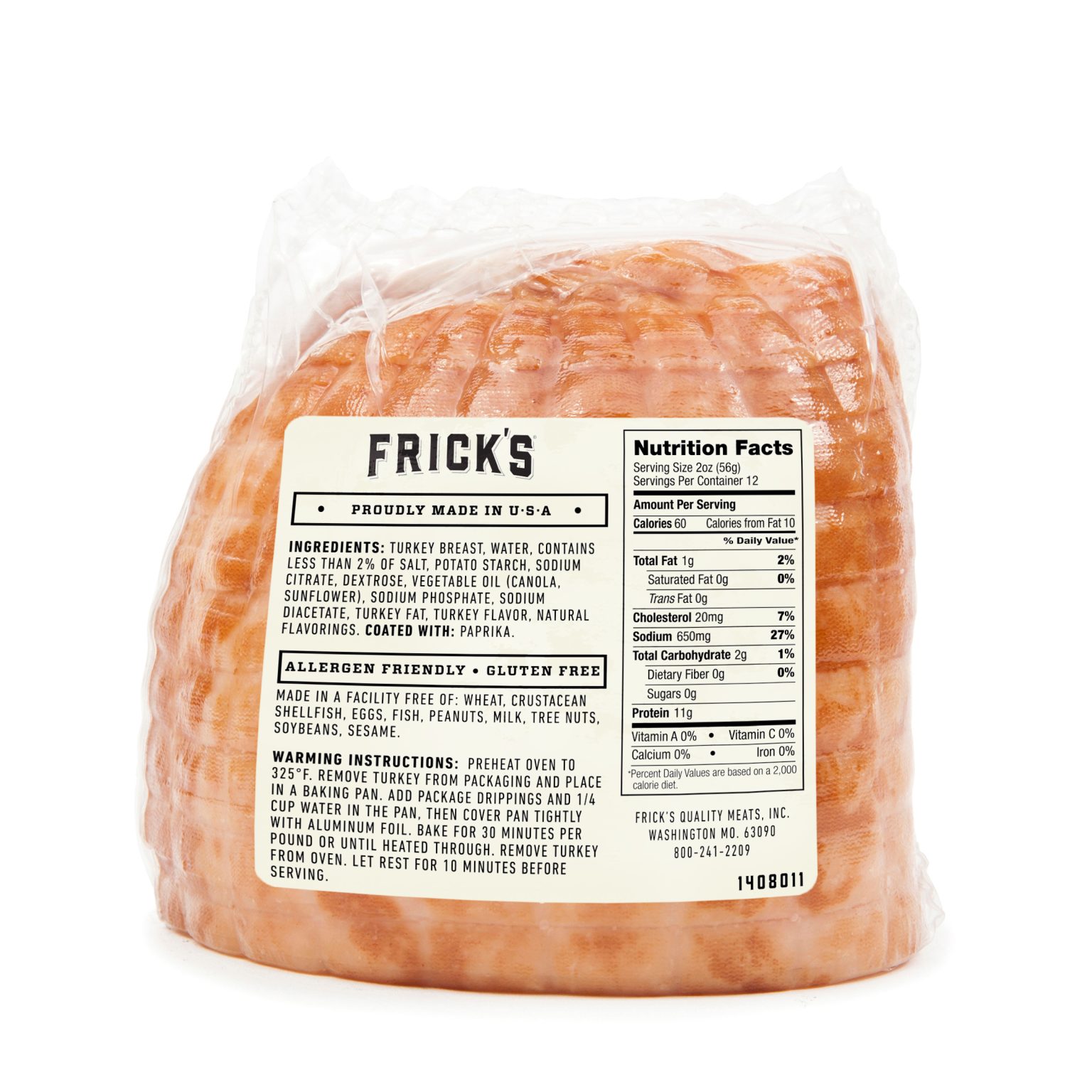 Oven Roasted Turkey, Sliced Quarter | Turkey | Frick's Quality Meats